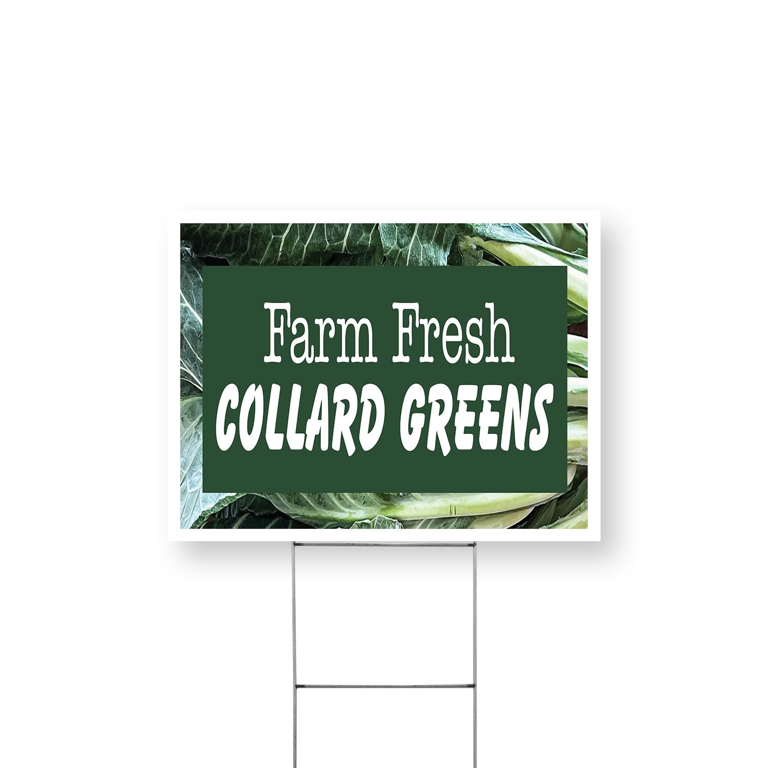 Farm Fresh Collard Greens Yard Sign 18 Inch x 24 Inch Double Sided ...