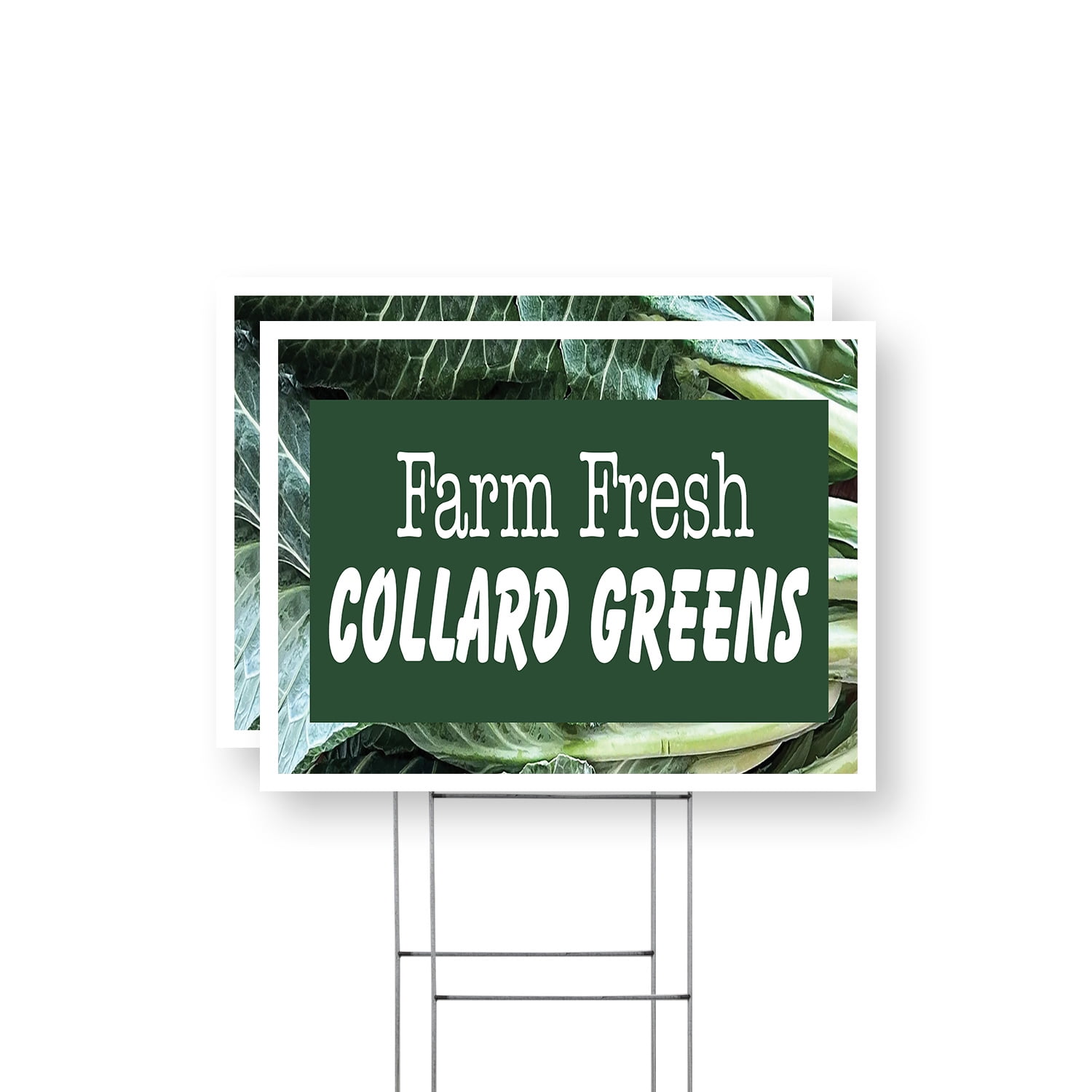 Farm Fresh Collard Greens Yard Sign 2 Pack of 18 Inch x 24 Inch Single ...