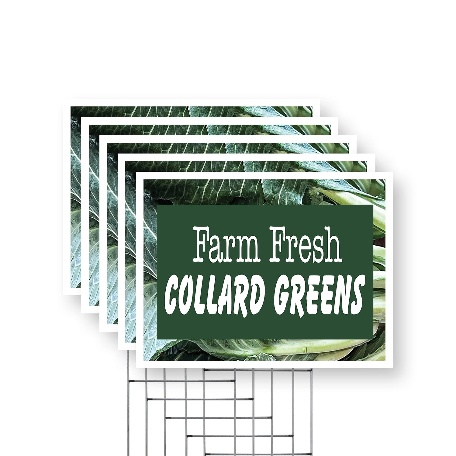 Farm Fresh Collard Greens Yard Sign 5 Pack of 18 Inch x 24 Inch Double ...