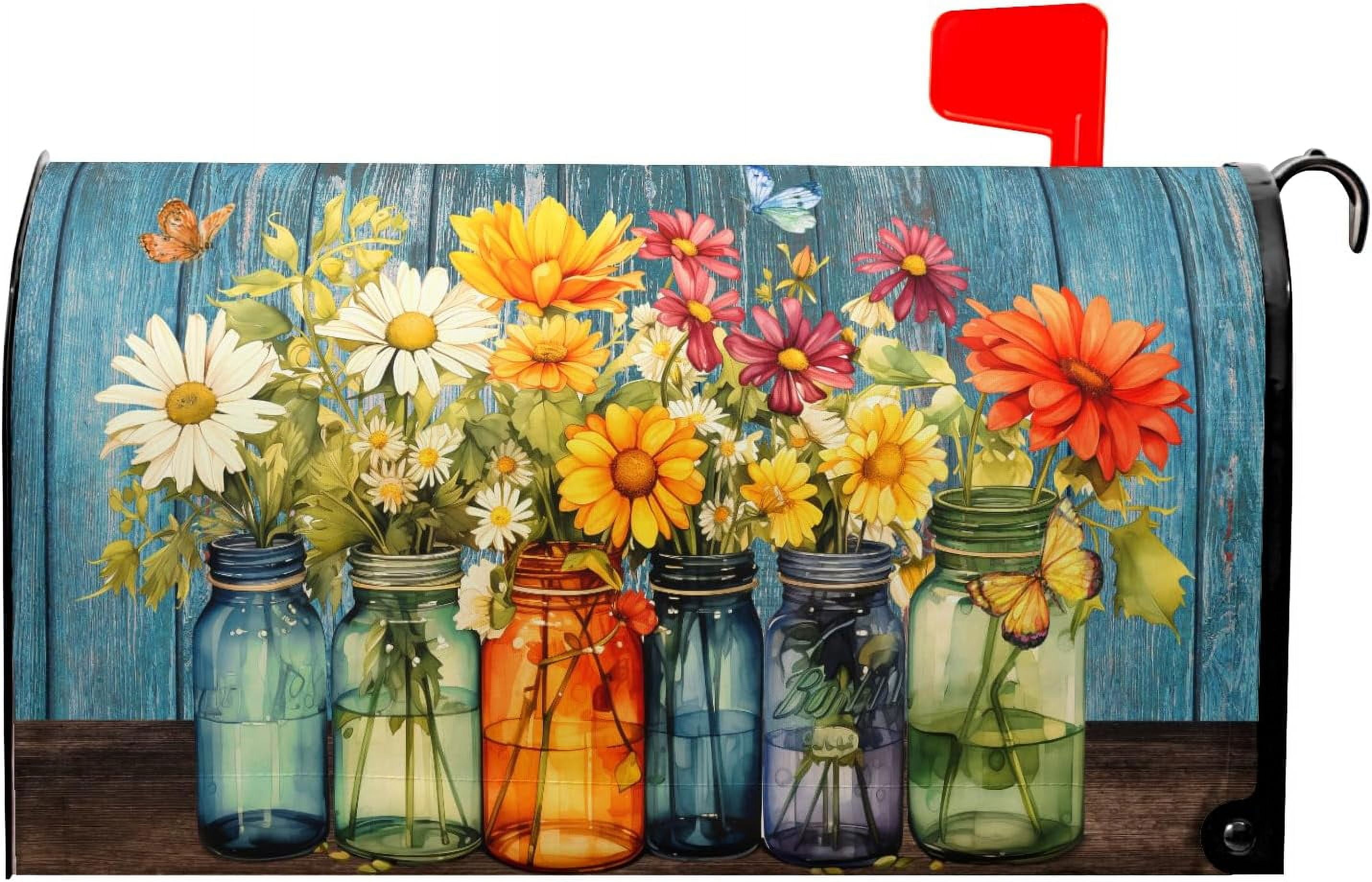 Farm Fresh Colorful Flowers Spring Mailbox Covers Magnetic Standard ...