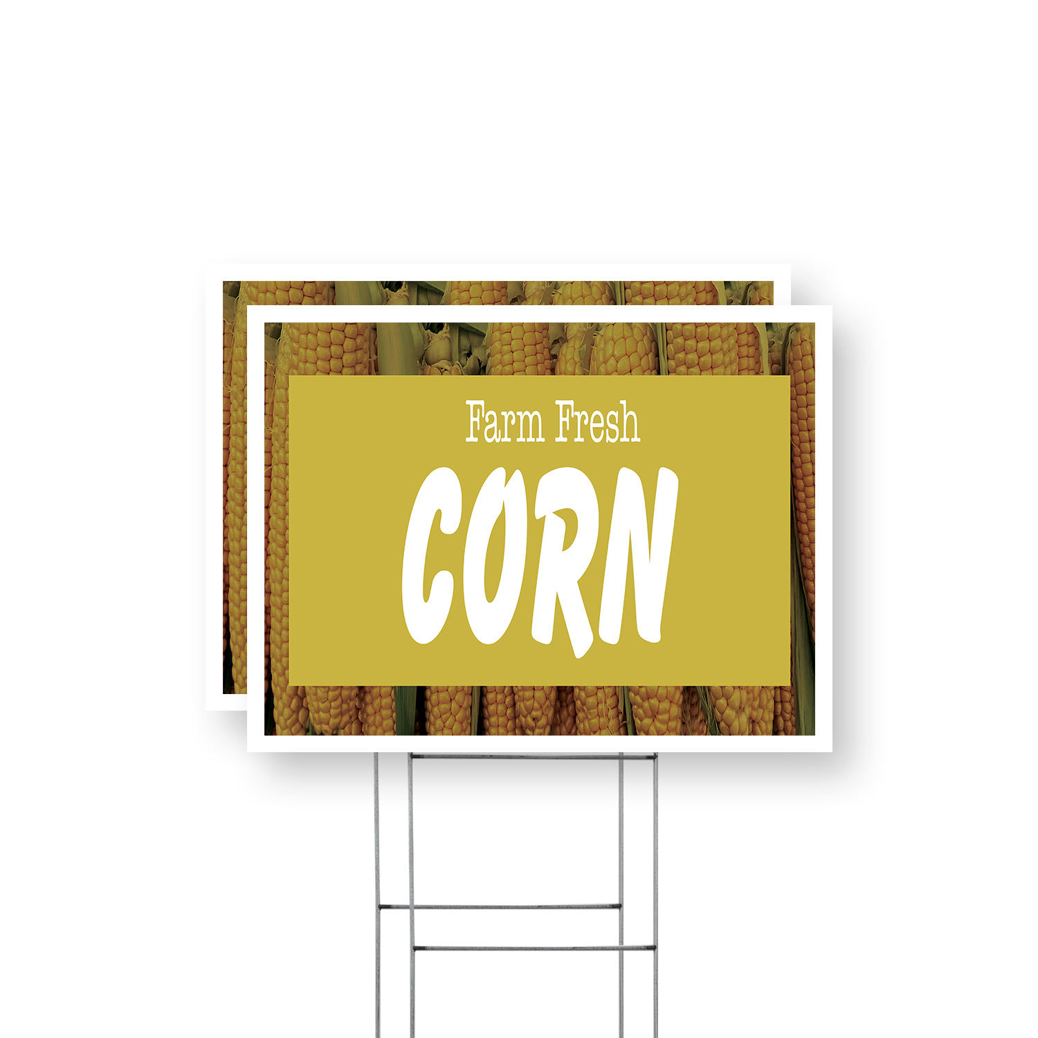 Farm Fresh Corn Yard Sign 2 Pack of 18 Inch x 24 Inch Double Sided ...