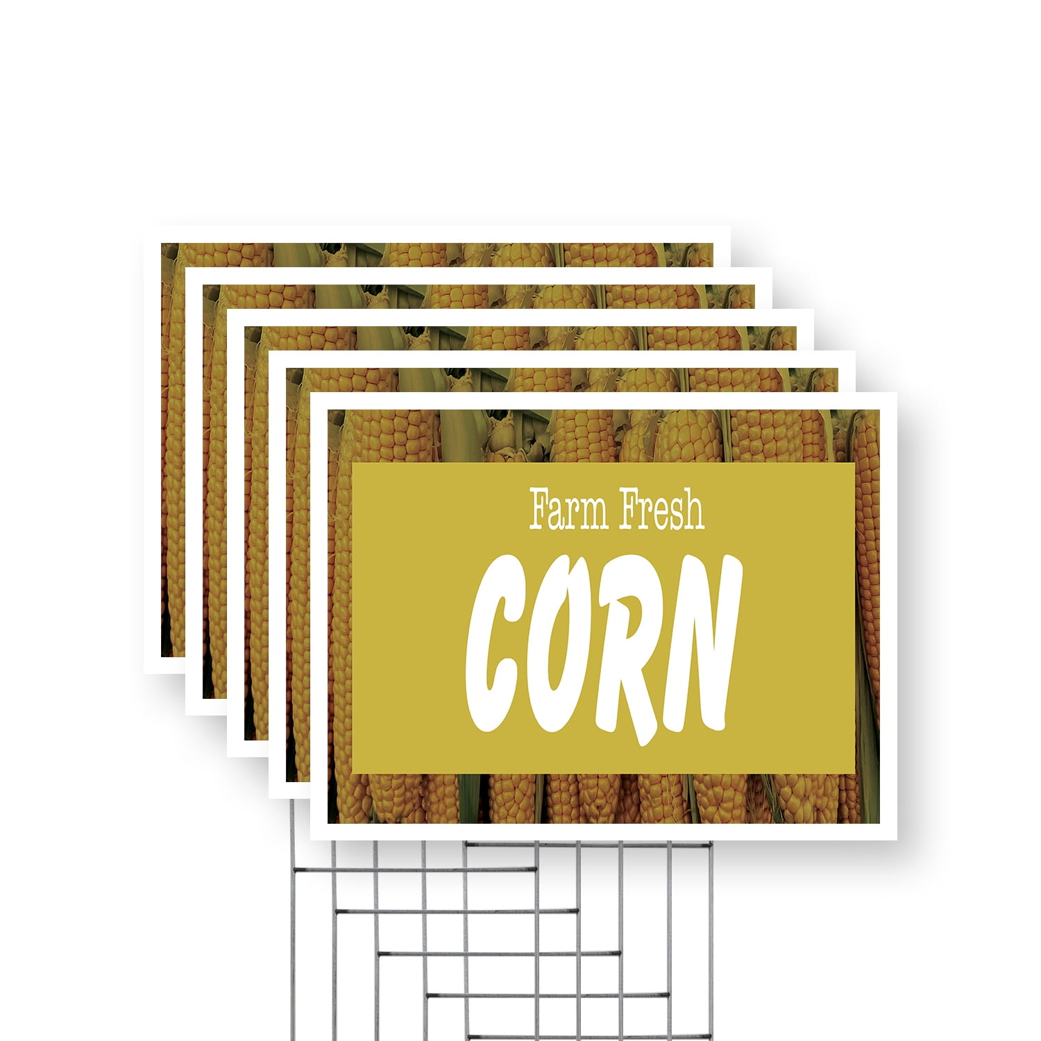 Farm Fresh Corn Yard Sign 5 Pack of 18 Inch x 24 Inch Single Sided ...