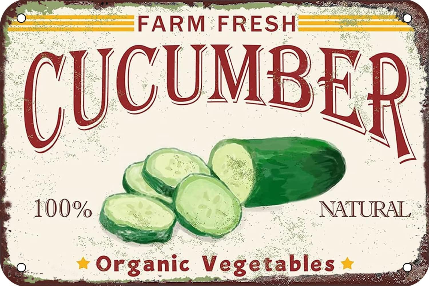 Farm Fresh Cucumber Nature Organic Vegetabliron Poster Painting Metal ...