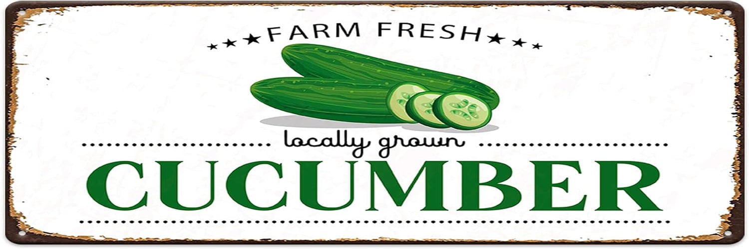 Farm Fresh Cucumber Vintage Metal Tin Sign Locally Grown Vegetables ...