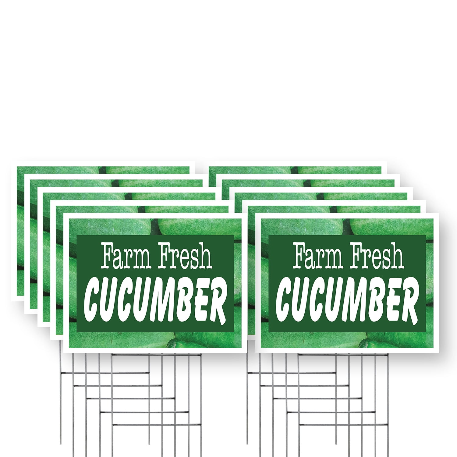 Farm Fresh Cucumber Yard Sign 10 Pack of 12 Inch x 16 Inch Single Sided ...