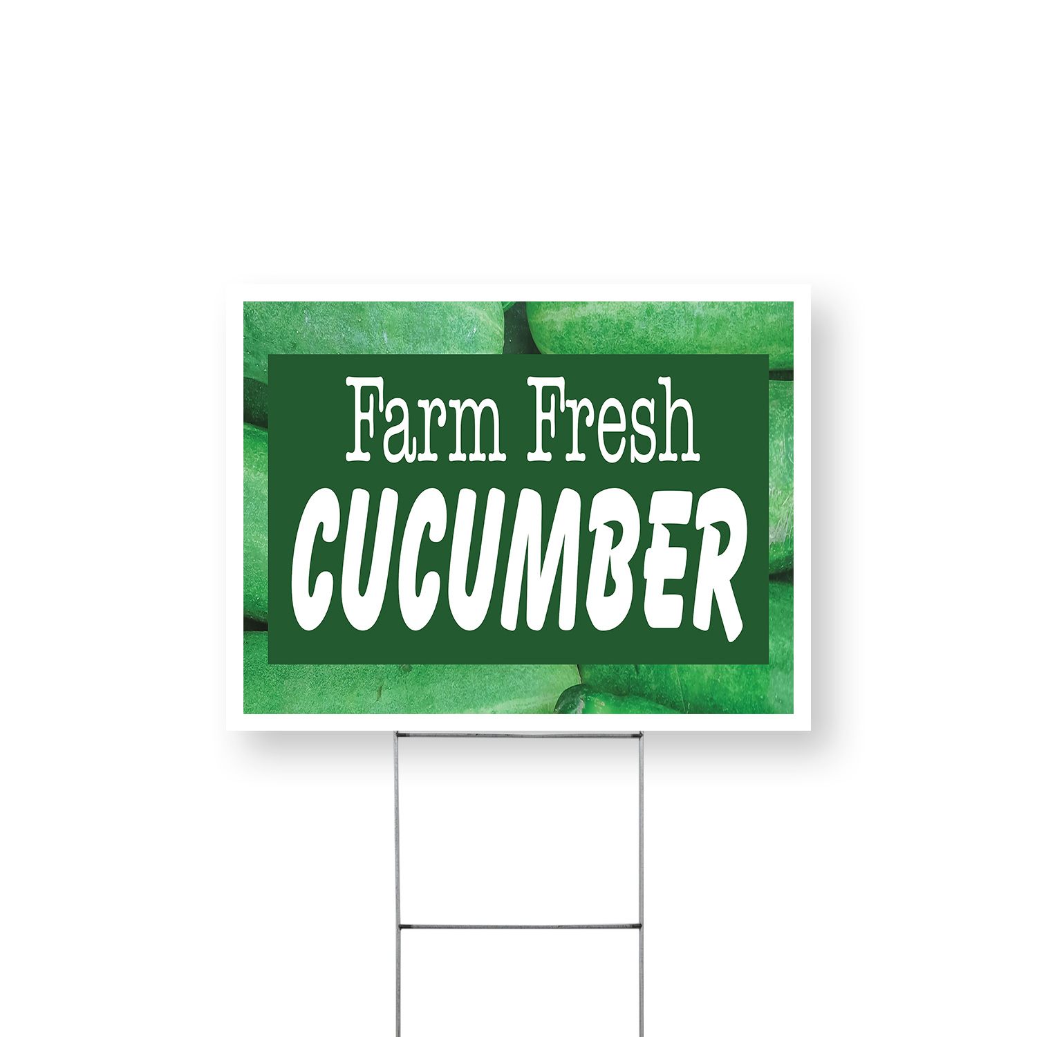 Farm Fresh Cucumber Yard Sign 12 Inch x 16 Inch Double Sided ...