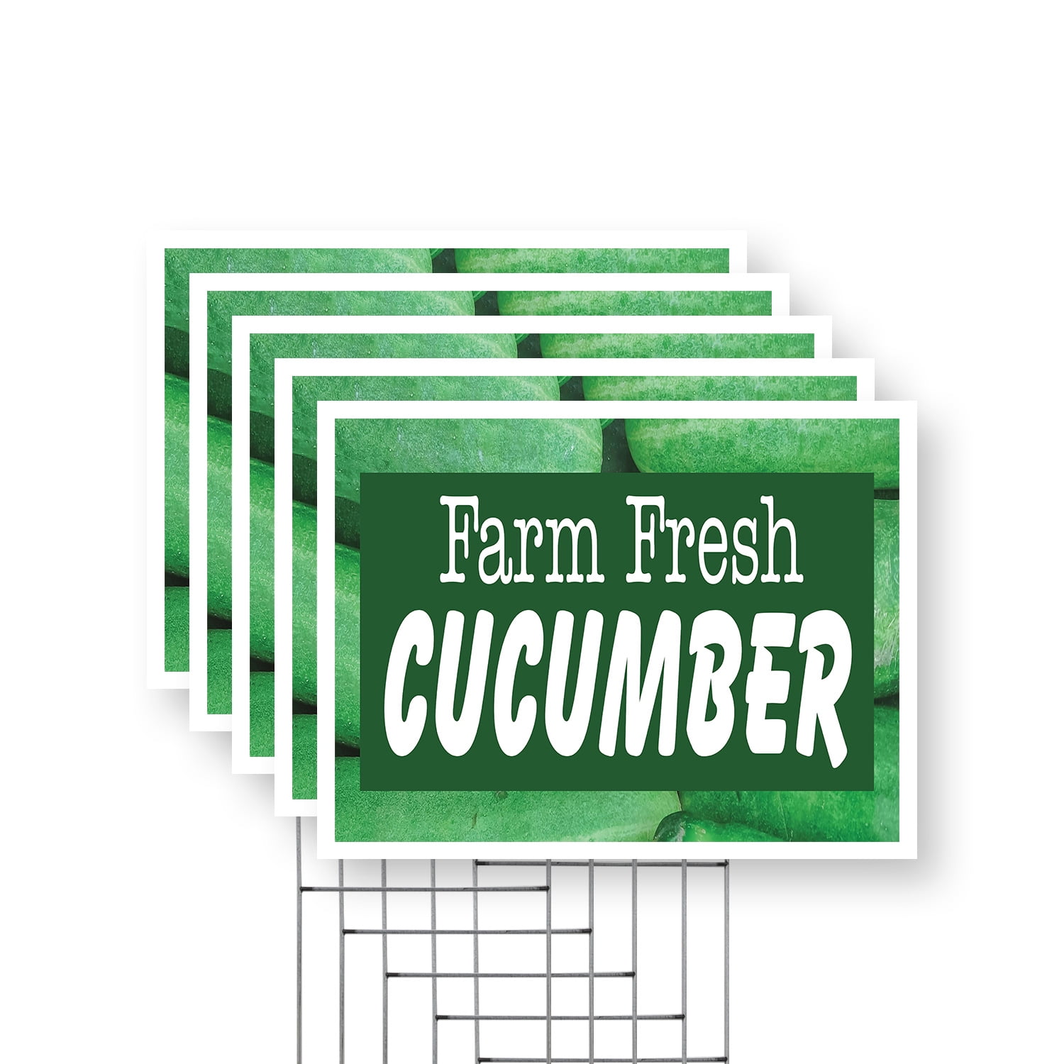 Farm Fresh Cucumber Yard Sign 5 Pack of 12 Inch x 16 Inch Single Sided ...