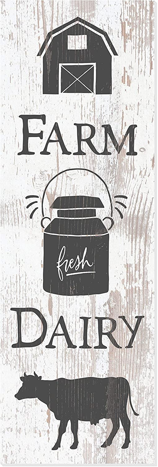 Farm Fresh Dairy Rustic Wood Farmhouse Wall Sign 6x18 - Walmart.com