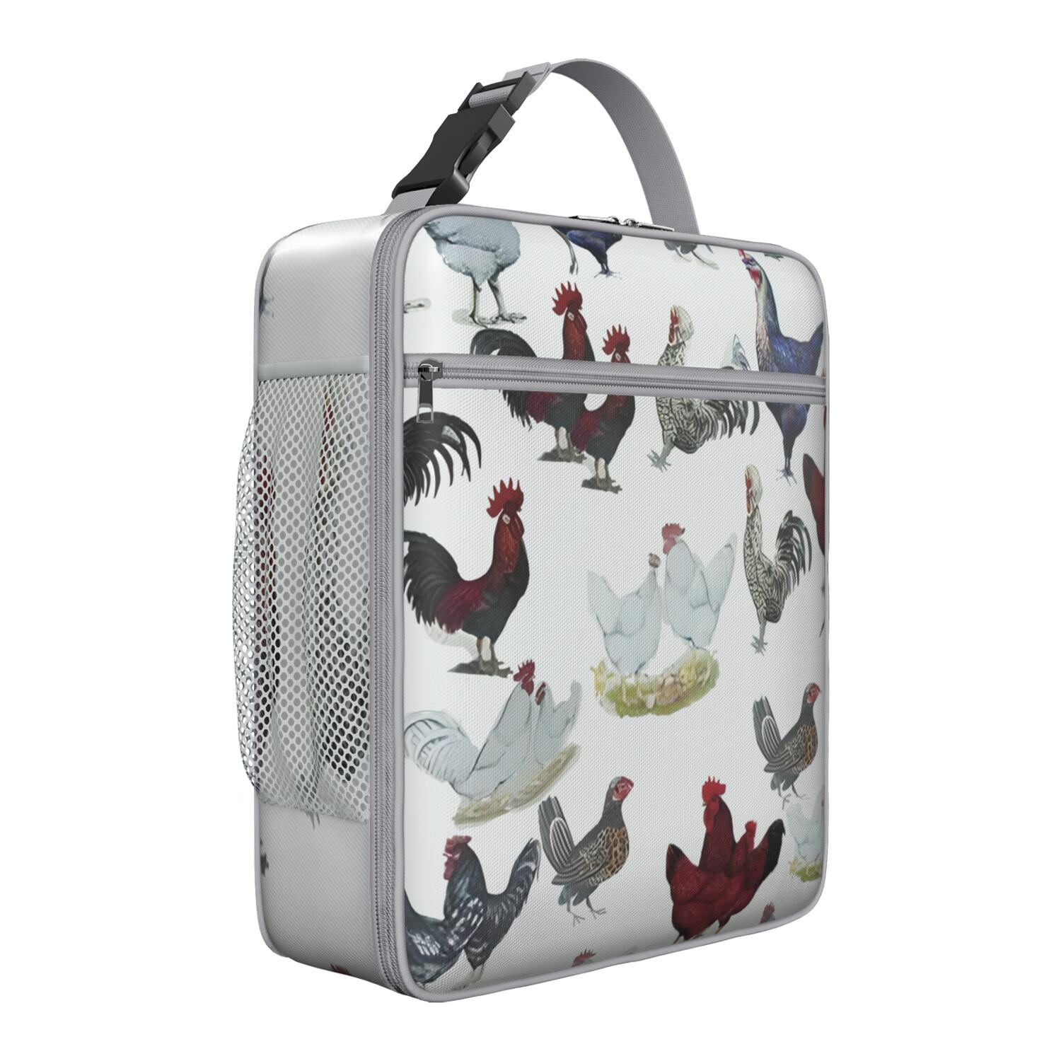 Farm Fresh Egg and Chicken Pattern Lunch Box, Rustic Coop Cluck Print ...