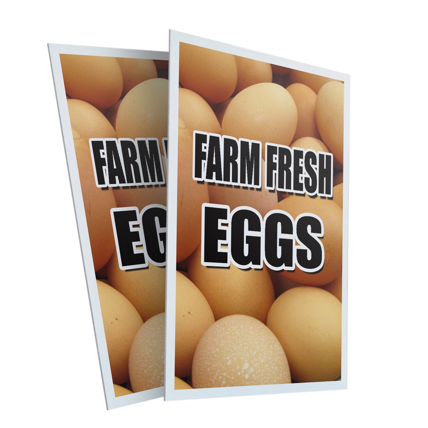 Farm Fresh Eggs (2-PACK) 24" x 36" Plastic Signs | Sign Insert 4mm ...