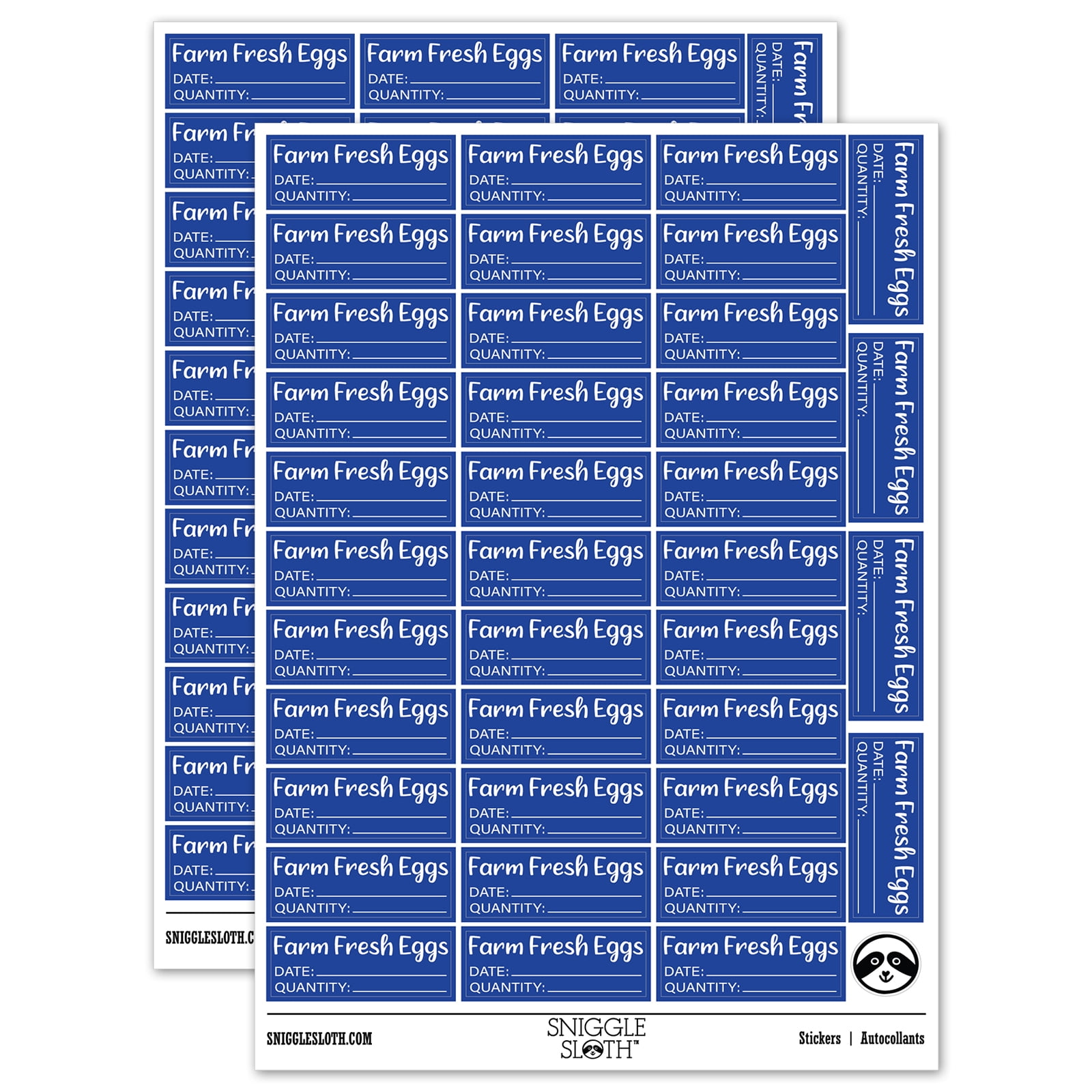 Farm Fresh Eggs Date Quantity Label Carton Sticker Set - Dark Blue ...