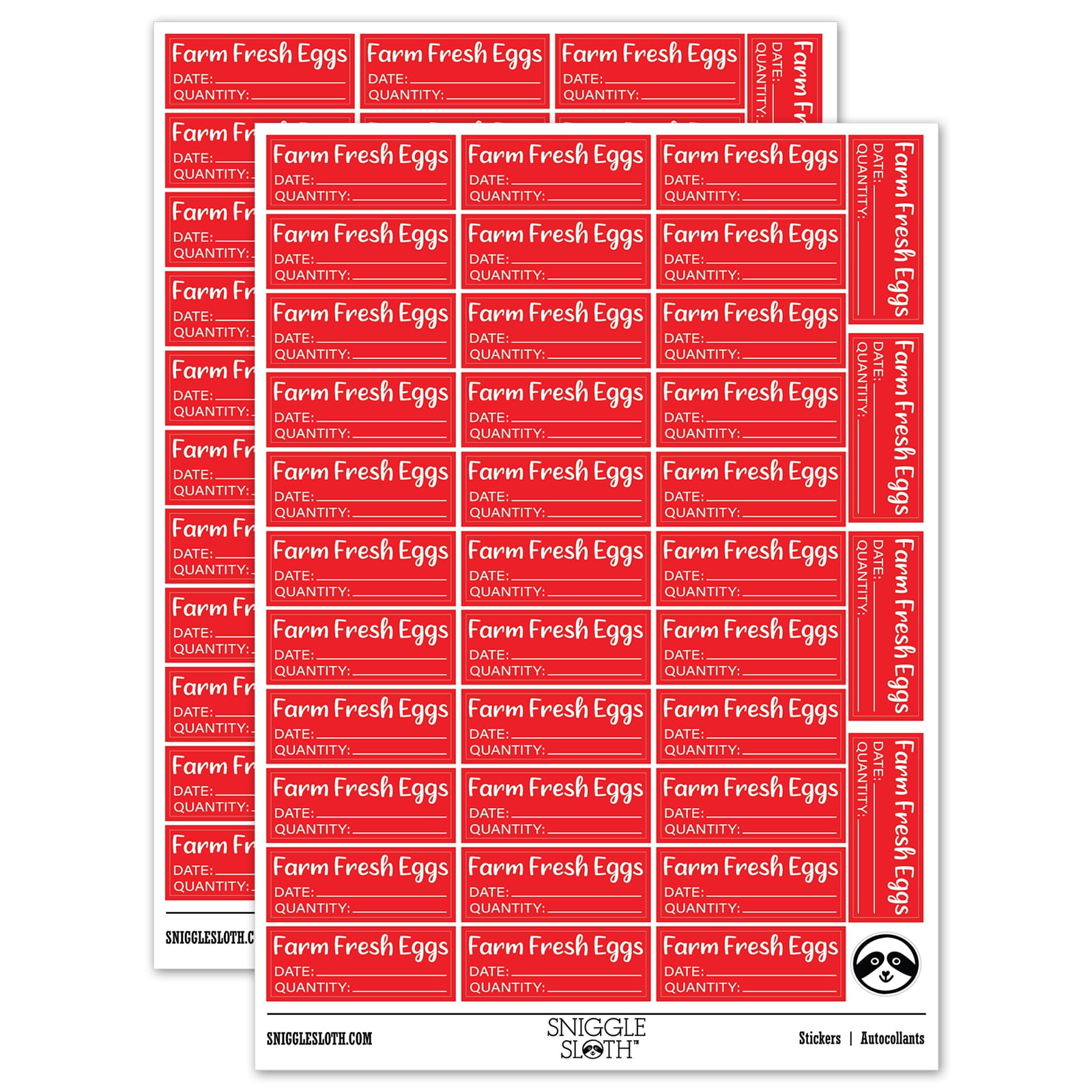Farm Fresh Eggs Date Quantity Label Carton Sticker Set - Red - Matte ...