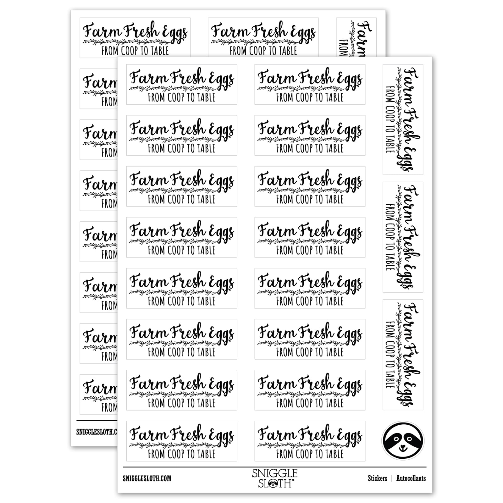 Farm Fresh Eggs From Coop to Table Label Carton Sticker Set - White ...