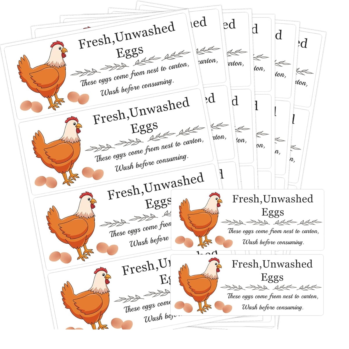 Farm Fresh Eggs Sticker,Tutuviw Chicken Quail Duck Egg Carton Stickers ...