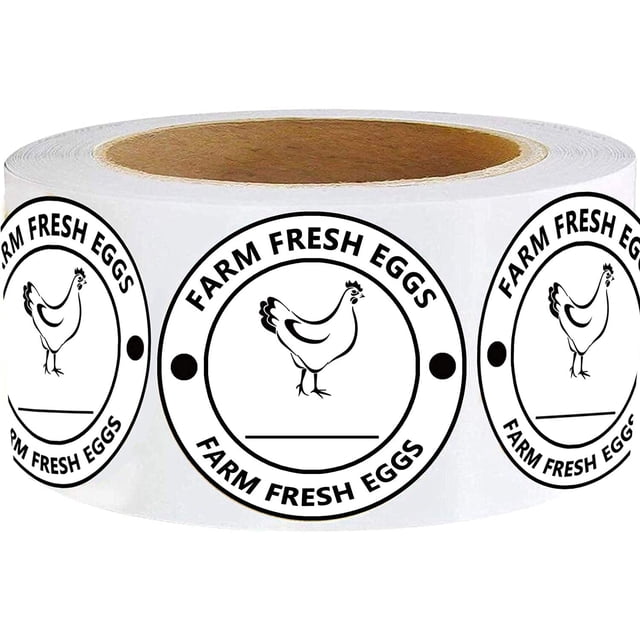 Farm Fresh Eggs Stickers,2inch Kitchen Egg Carton Labels for Packaging ...