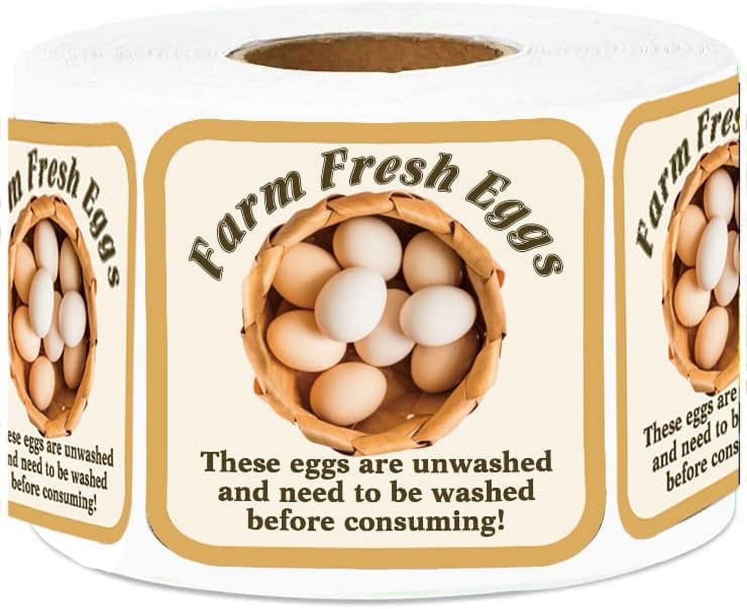 Farm Fresh Eggs Stickers 2inch Rectangle Fresh Eggs Handling ...