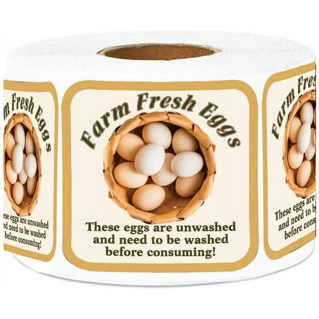 Farm Fresh Eggs Stickers 2inch Rectangle Fresh Eggs Handling ...