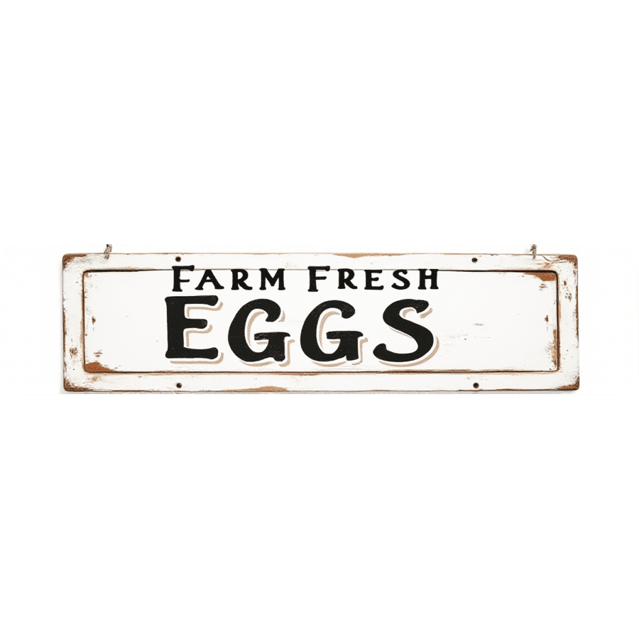 Farm Fresh Eggs Tin Sign - 16x4 Inch - Great for Kitchen, Farmhouse ...