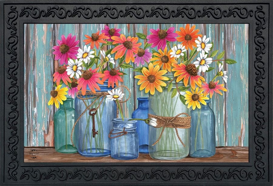 "Briarwood Lane 18"" x 30"" Farm Fresh Flowers Spring Welcome Mat for ...