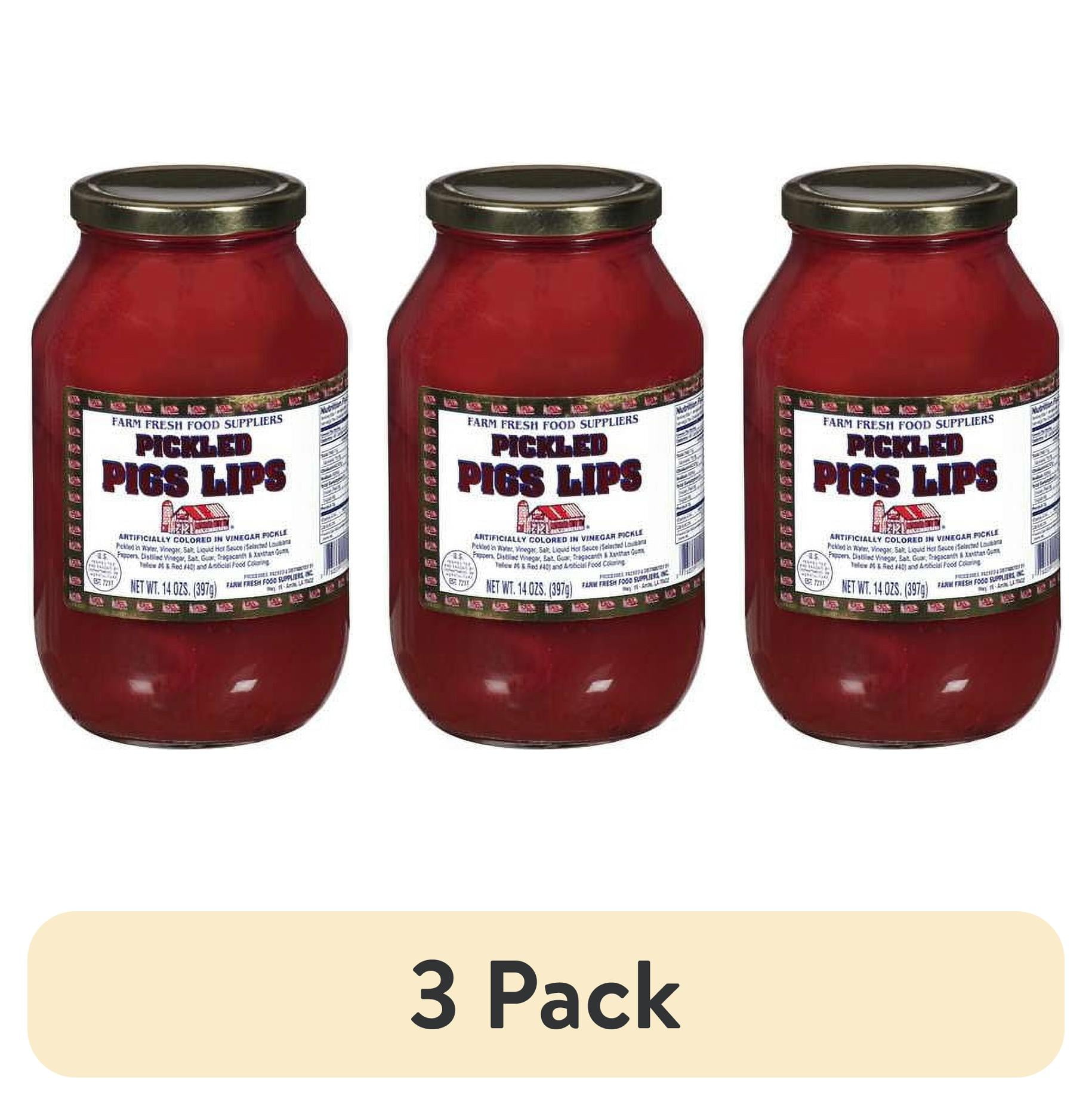 (3 pack) Farm Fresh Food Ready To Eat Pickled Pigs Lips 14oz Jar ...