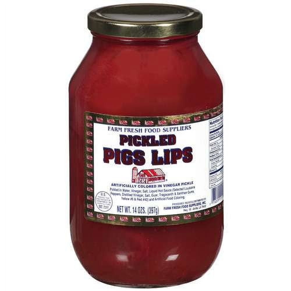 Farm Fresh Food Ready To Eat Pickled Pigs Lips 14oz Jar - Walmart.com