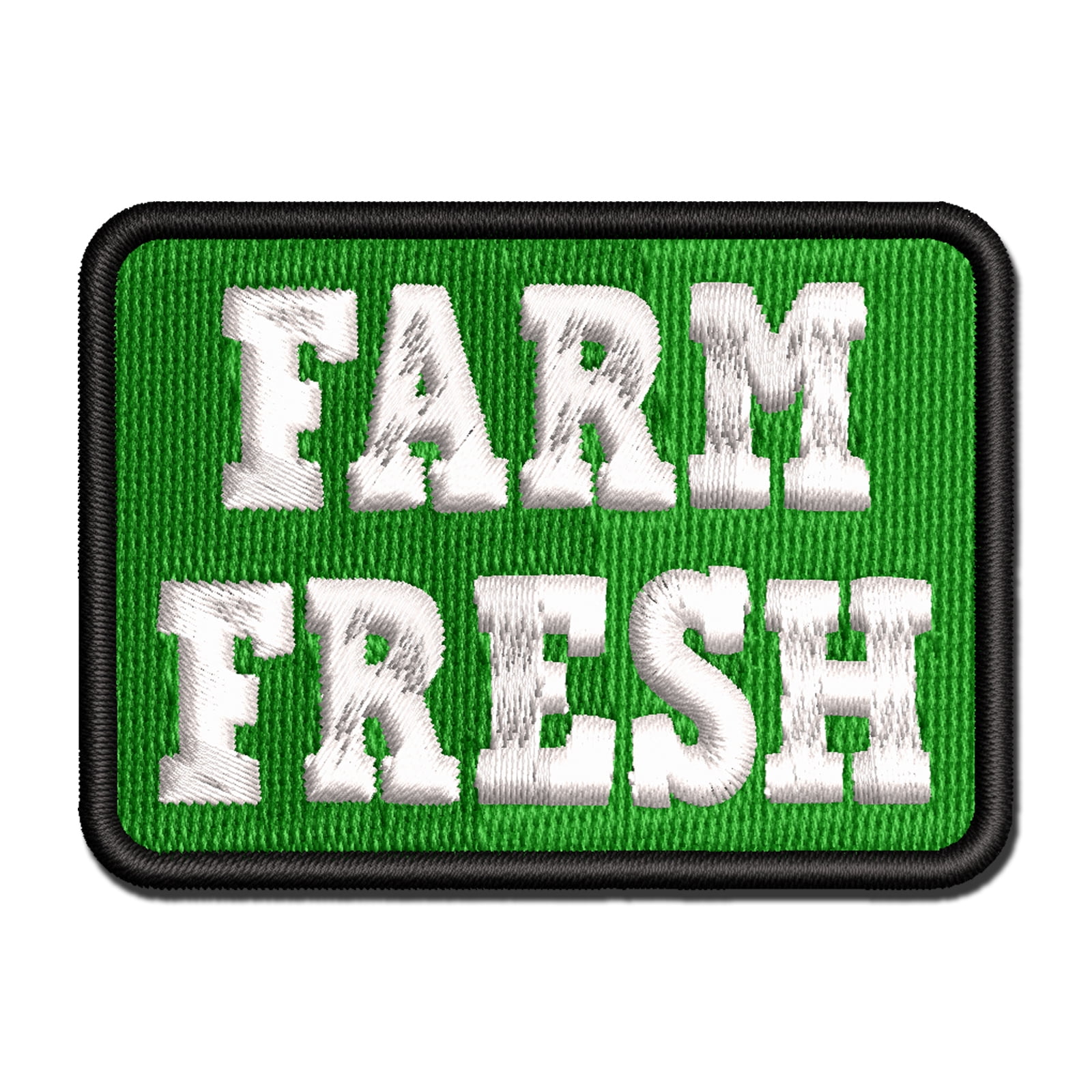 Farm Fresh Fun Text Applique Multi-Color Embroidered Hook & Loop Patch ...