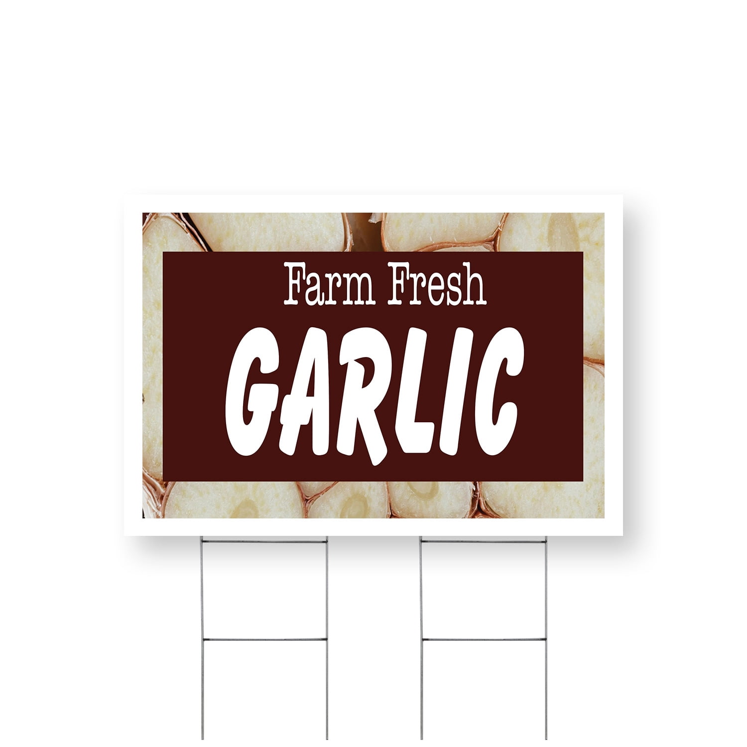 Farm Fresh Garlic Yard Sign 24 Inch x 36 Inch Single Sided Weatherproof ...