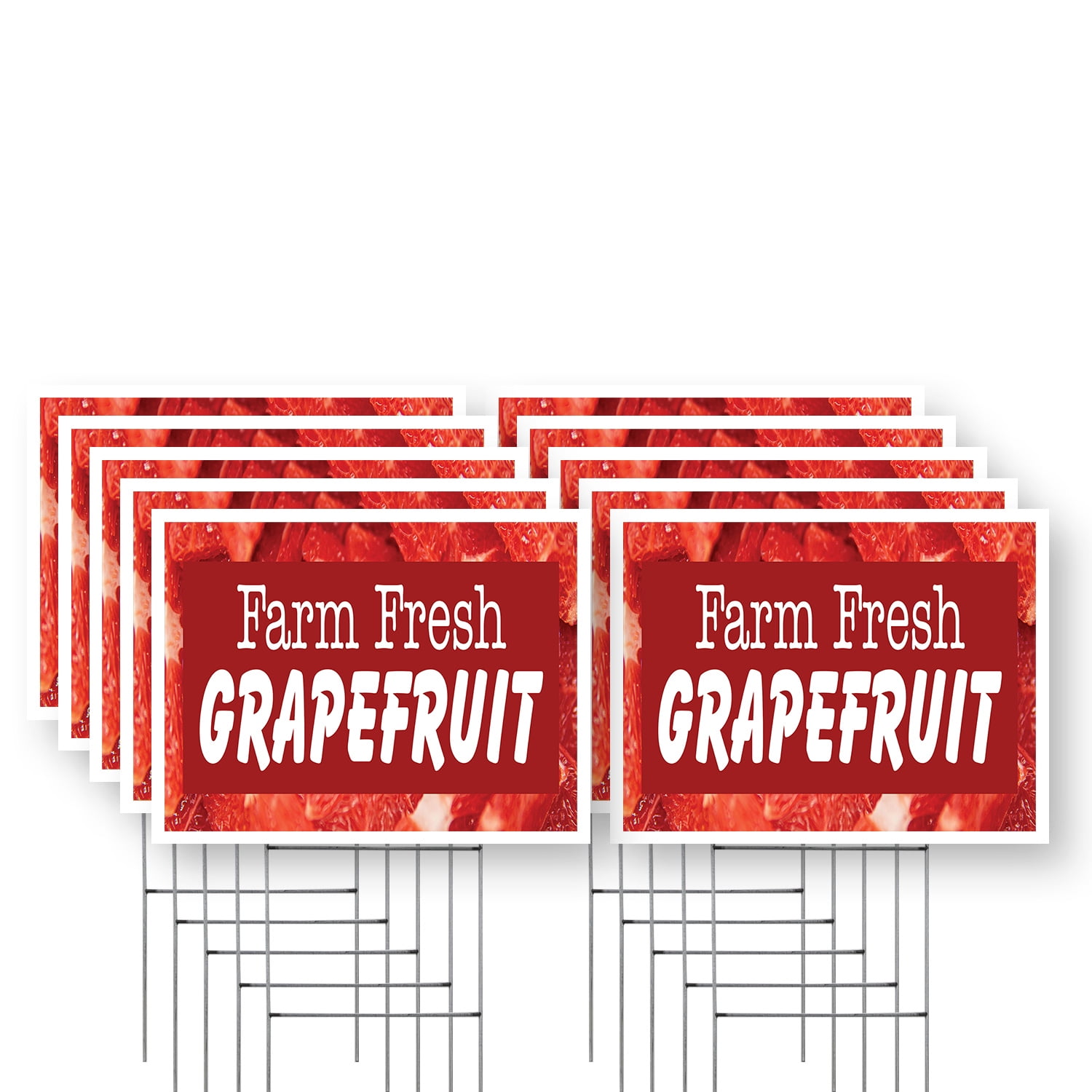 Farm Fresh Grapefruit Yard Sign 10 Pack of 12 Inch x 16 Inch Double ...
