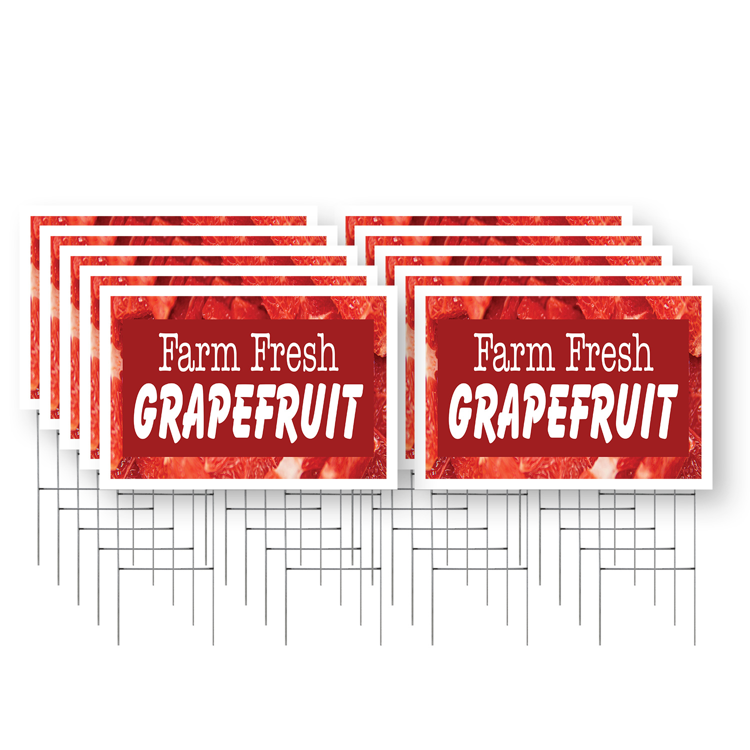 Farm Fresh Grapefruit Yard Sign 10 Pack of 24 Inch x 36 Inch Single ...