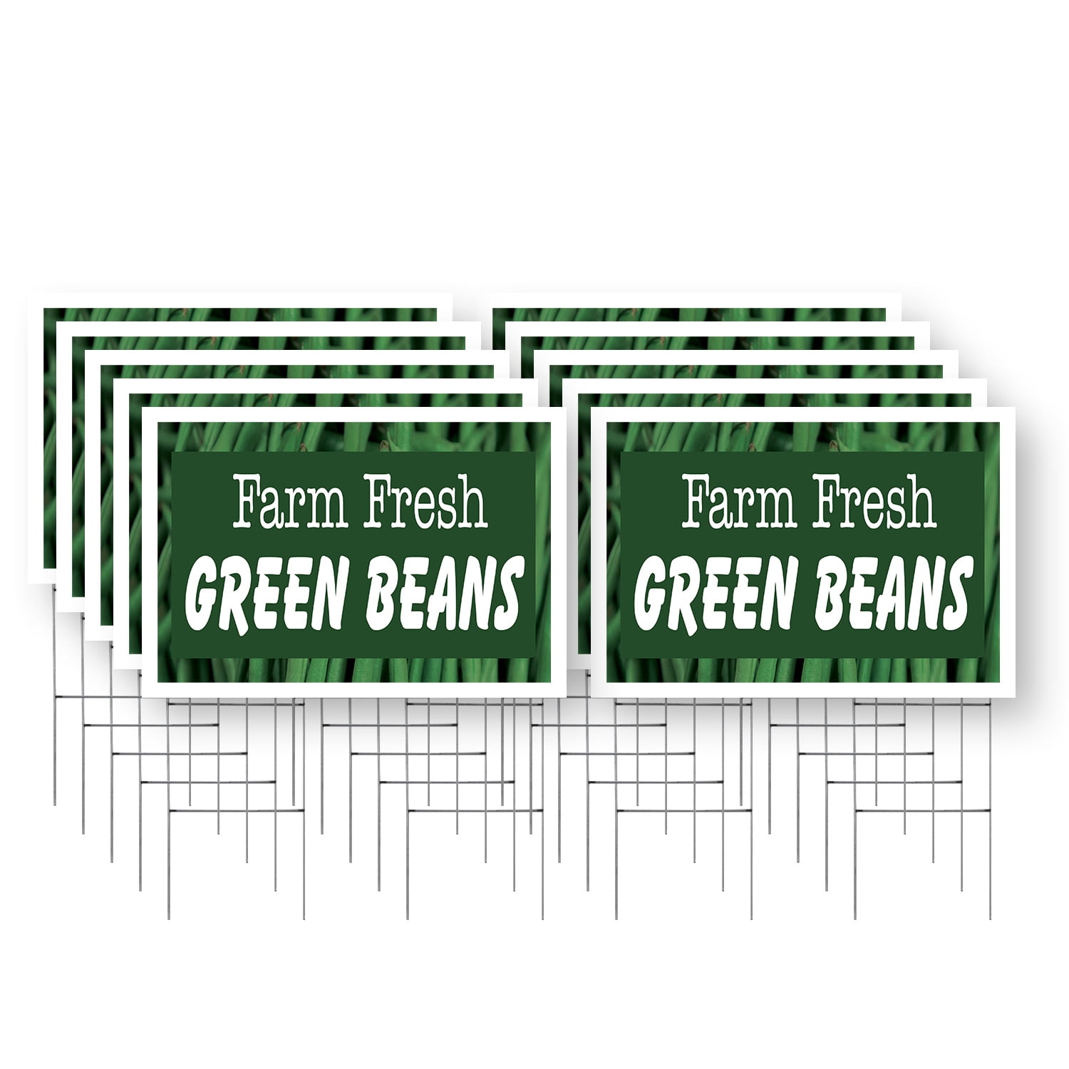 Farm Fresh Green Beans Yard Sign 10 Pack of 24 Inch x 36 Inch Double ...