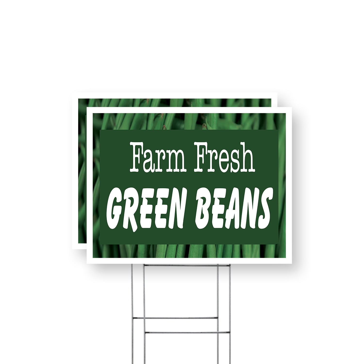 Farm Fresh Green Beans Yard Sign 2 Pack of 18 Inch x 24 Inch Single ...