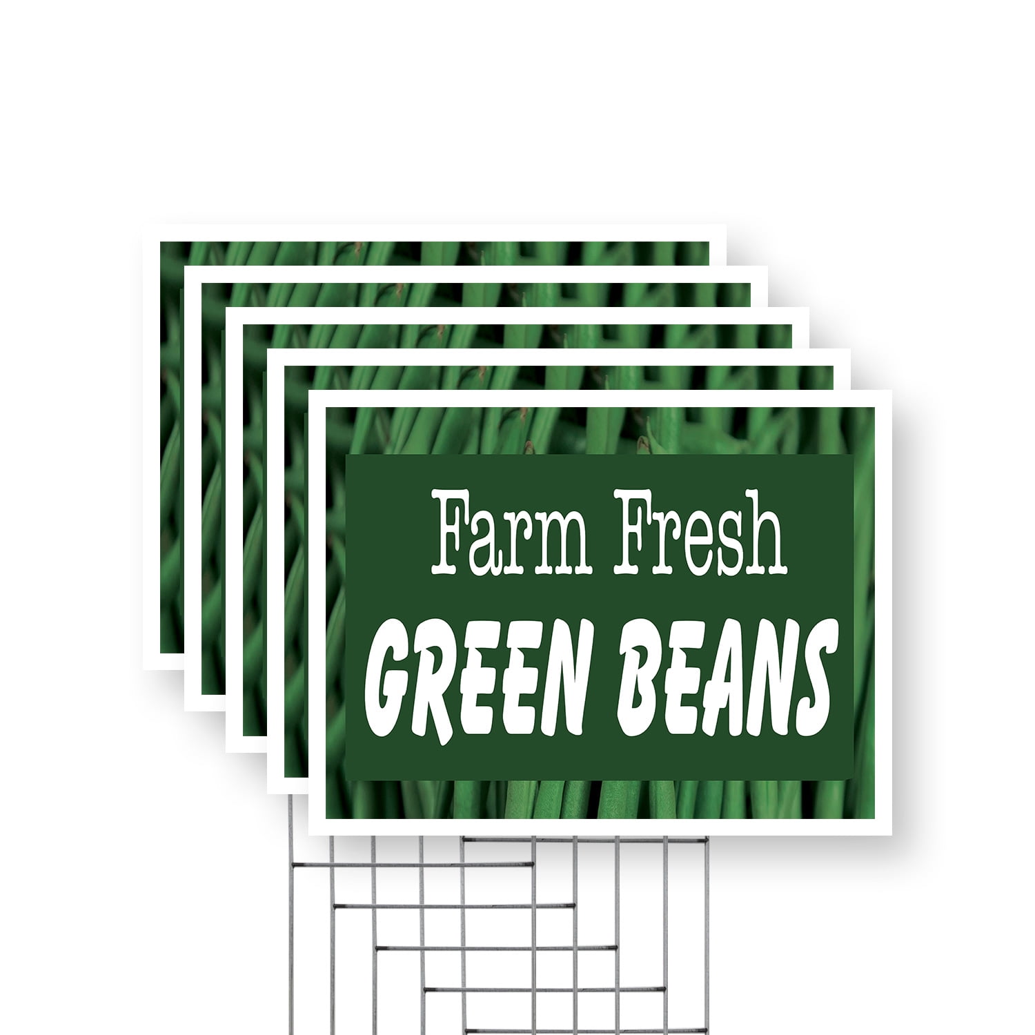 Farm Fresh Green Beans Yard Sign 5 Pack of 18 Inch x 24 Inch Single ...
