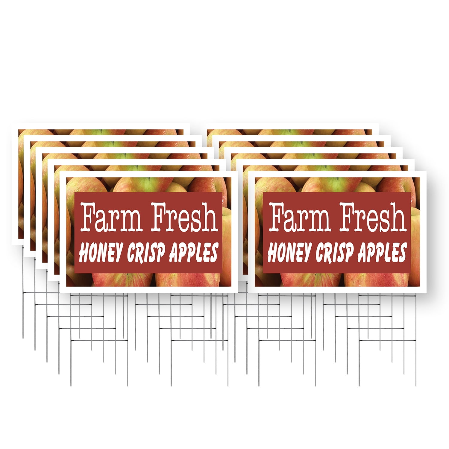 Farm Fresh Honey Crisp Apples Yard Sign 10 Pack of 24 Inch x 36 Inch ...