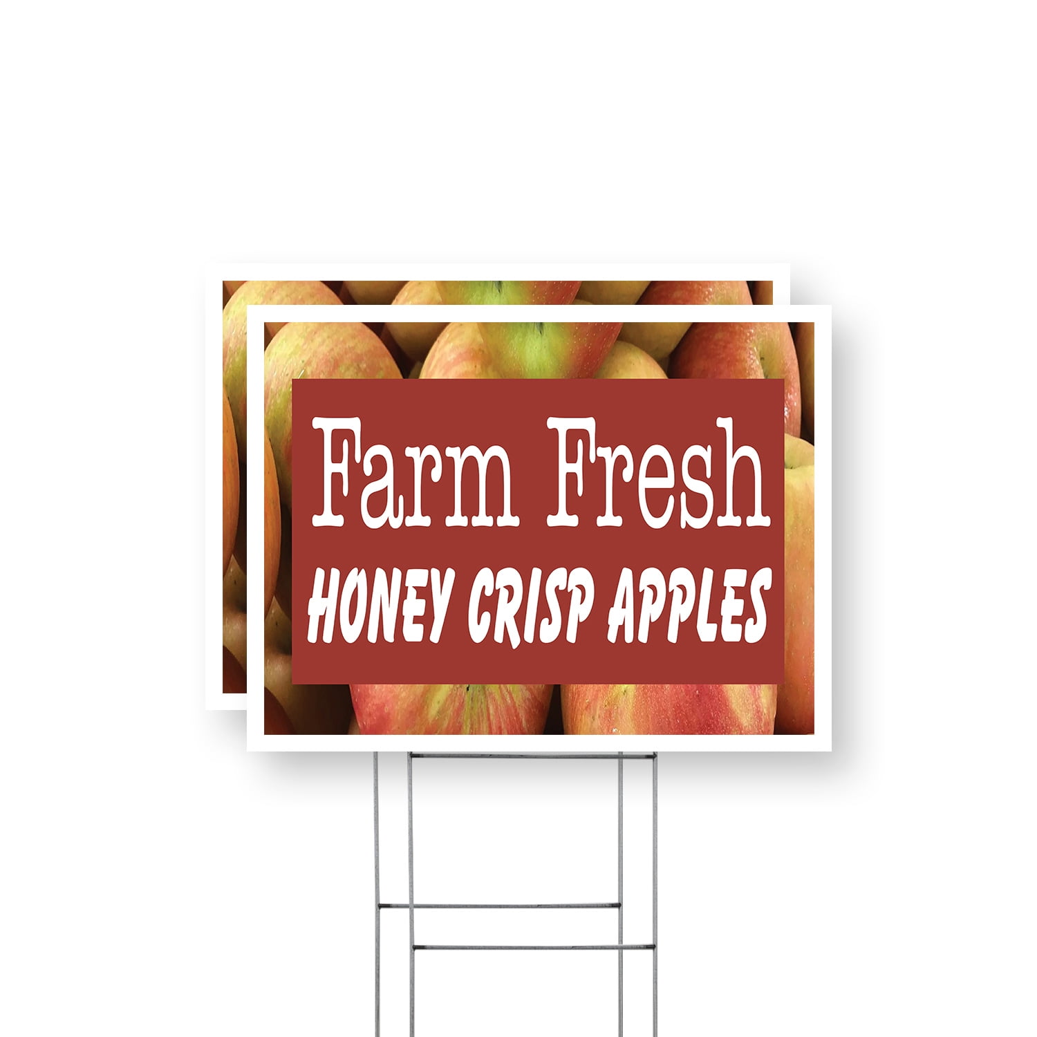 Farm Fresh Honey Crisp Apples Yard Sign 2 Pack of 12 Inch x 16 Inch ...