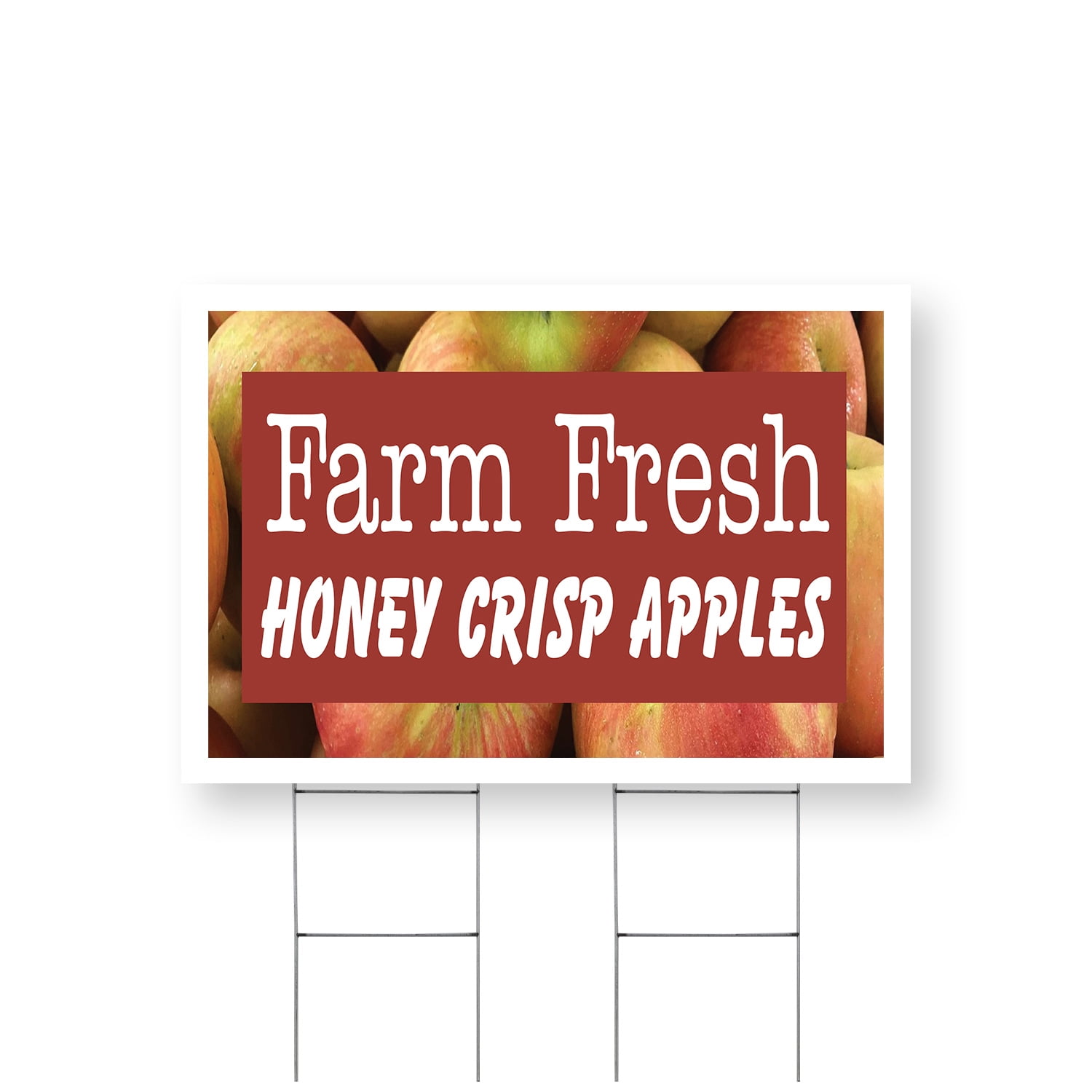 Farm Fresh Honey Crisp Apples Yard Sign 24 Inch x 36 Inch Double Sided ...