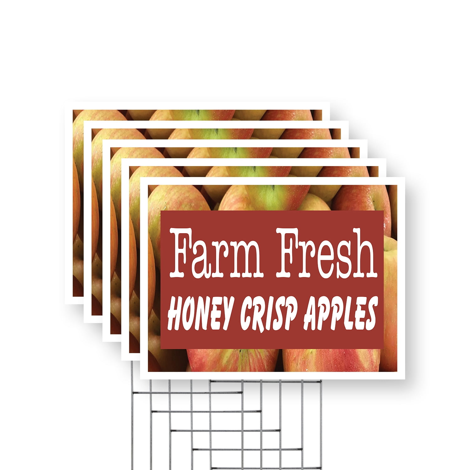Farm Fresh Honey Crisp Apples Yard Sign 5 Pack of 18 Inch x 24 Inch ...