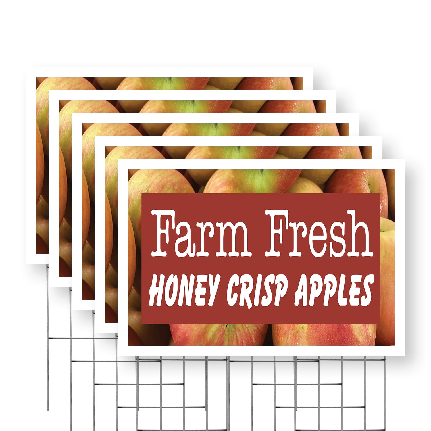 Farm Fresh Honey Crisp Apples Yard Sign 5 Pack of 24 Inch x 36 Inch ...