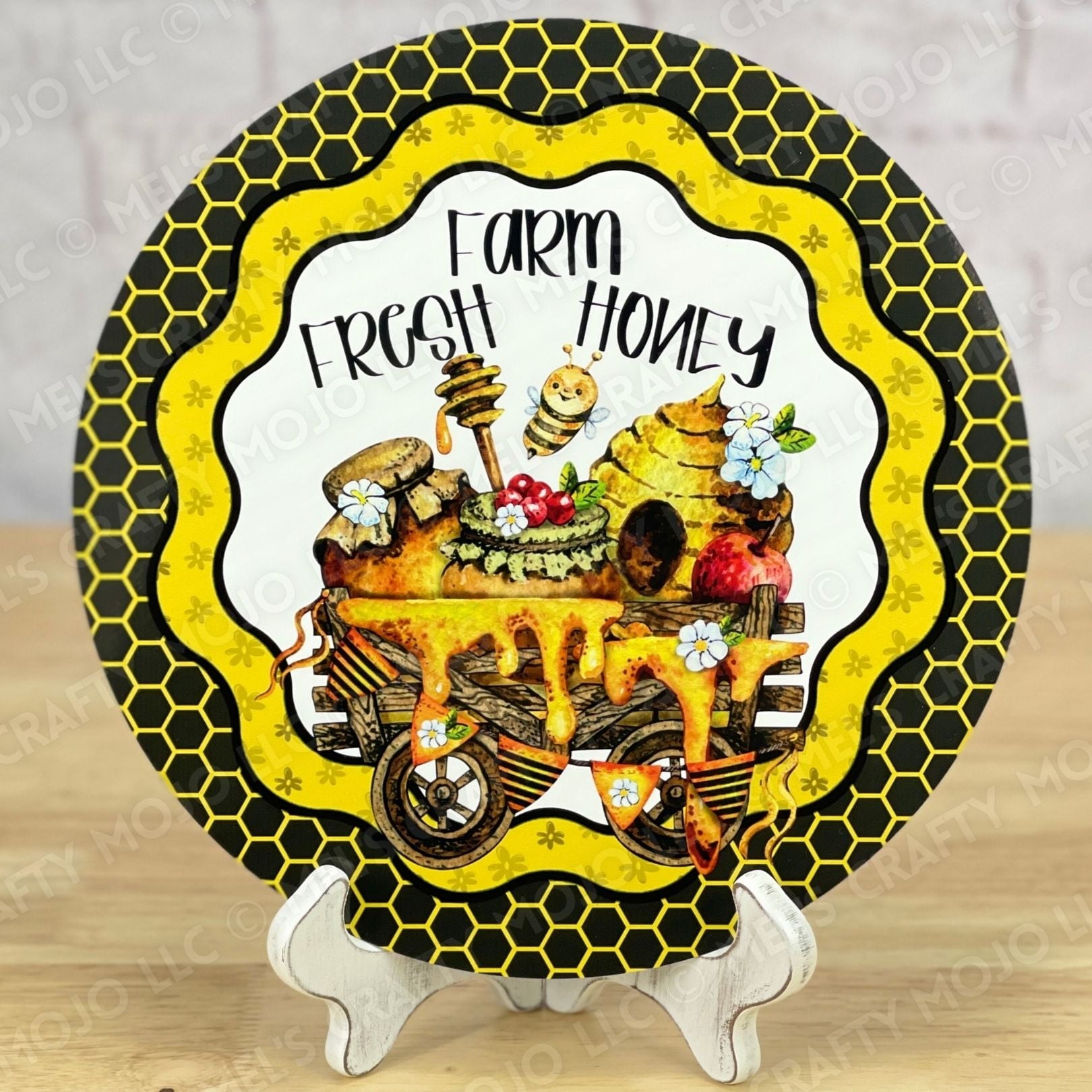 Farm Fresh Honey Round Metal Sign - Walmart.com