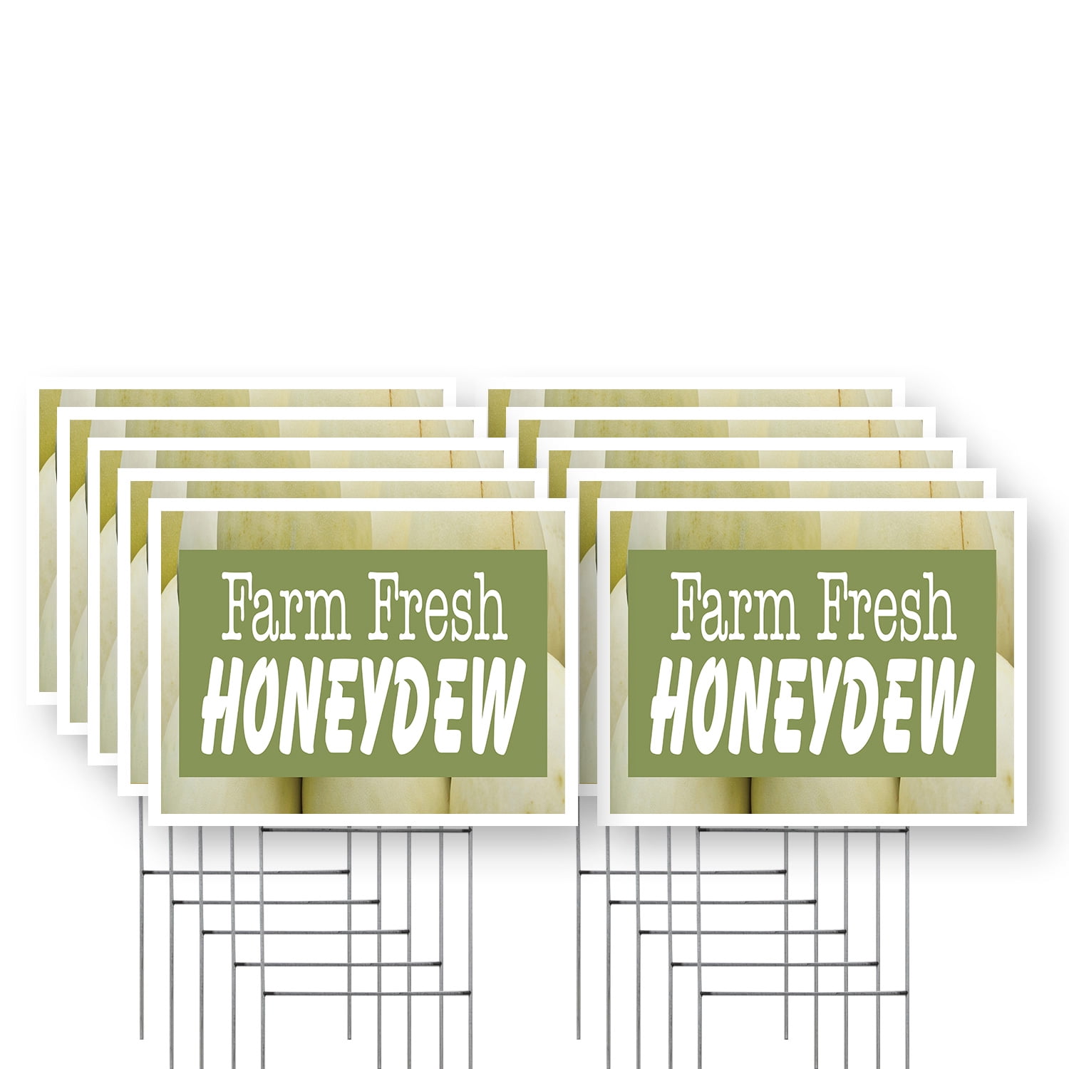 Farm Fresh Honeydew Yard Sign 10 Pack of 18 Inch x 24 Inch Double Sided ...