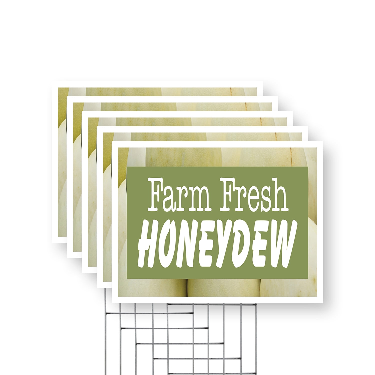 Farm Fresh Honeydew Yard Sign 5 Pack of 12 Inch x 16 Inch Double Sided ...