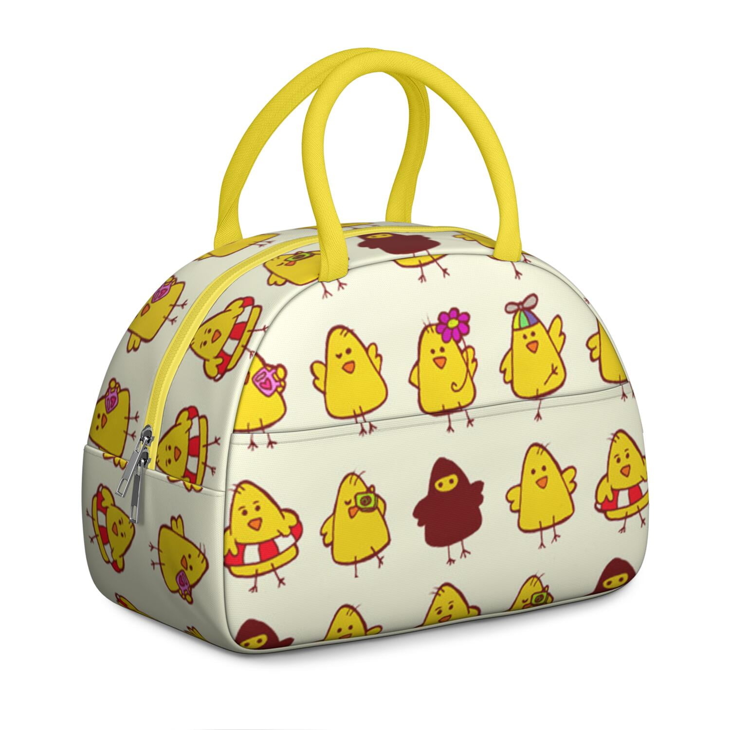 Farm Fresh Insulated Lunch Tote - Cartoon Chicken Design with Dual ...