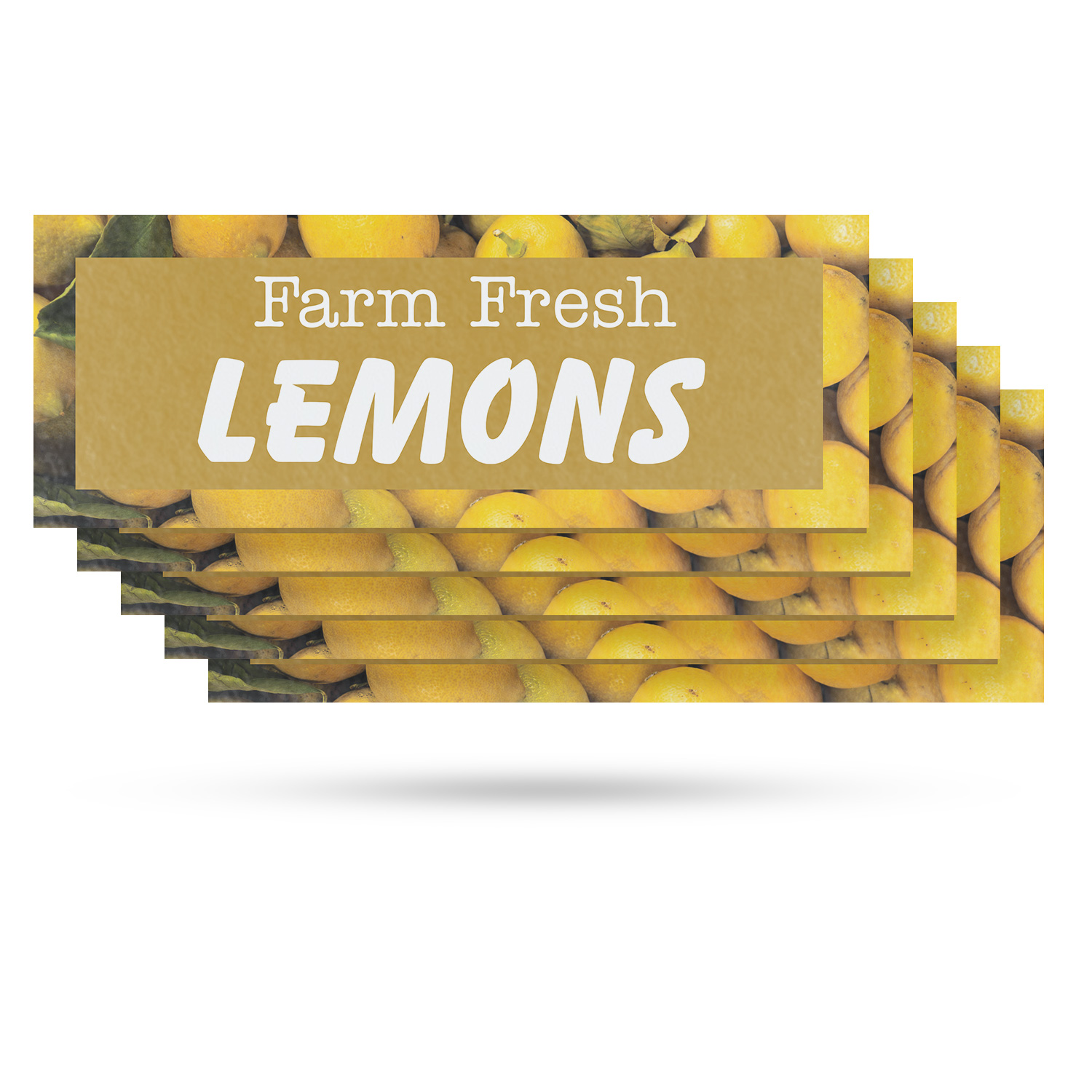Farm Fresh Lemons Vinyl Decal 5 Pack of 24 Inch x 9 Inch Weatherproof ...