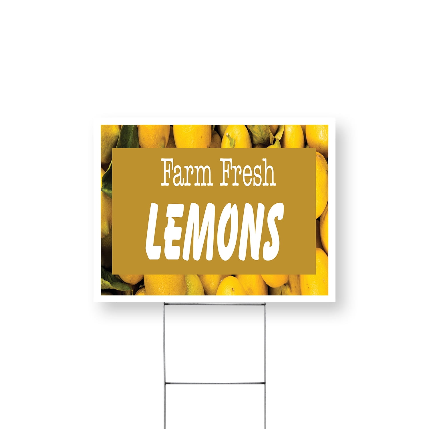 Farm Fresh Lemons Yard Sign 18 Inch x 24 Inch Double Sided Weatherproof ...