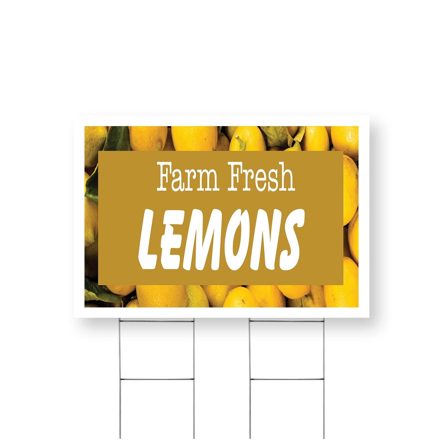 Farm Fresh Lemons Yard Sign 24 Inch x 36 Inch Single Sided Weatherproof ...