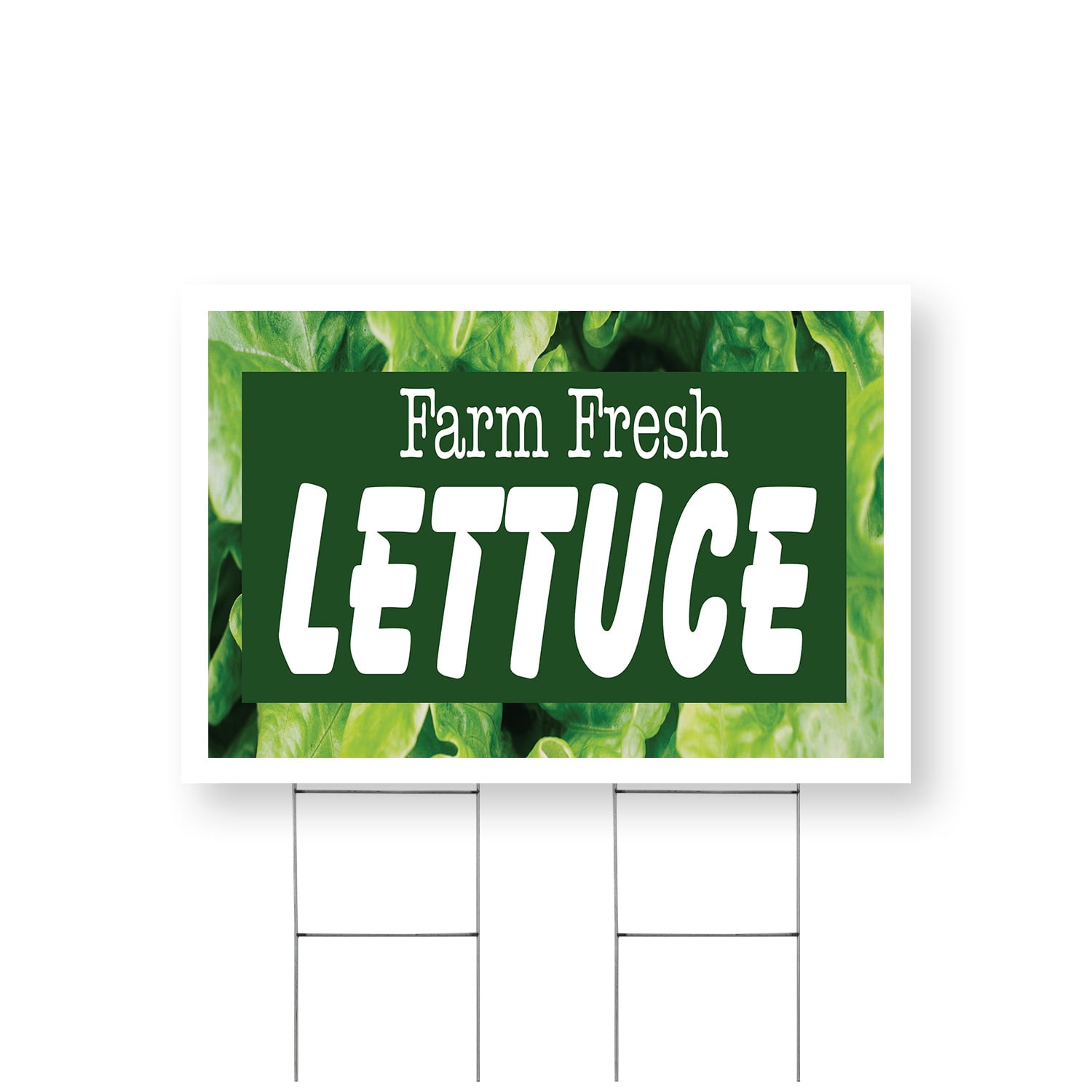 Farm Fresh Lettuce Yard Sign 24 Inch x 36 Inch Double Sided ...