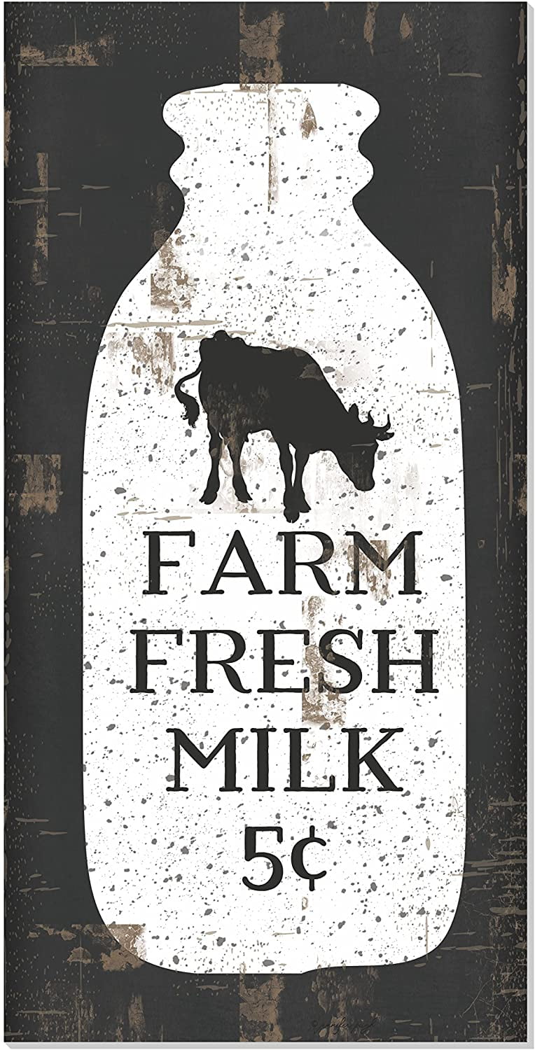 Farm Fresh Milk Rustic Farmhouse Style Wood Wall Sign 9x18 - Walmart.com
