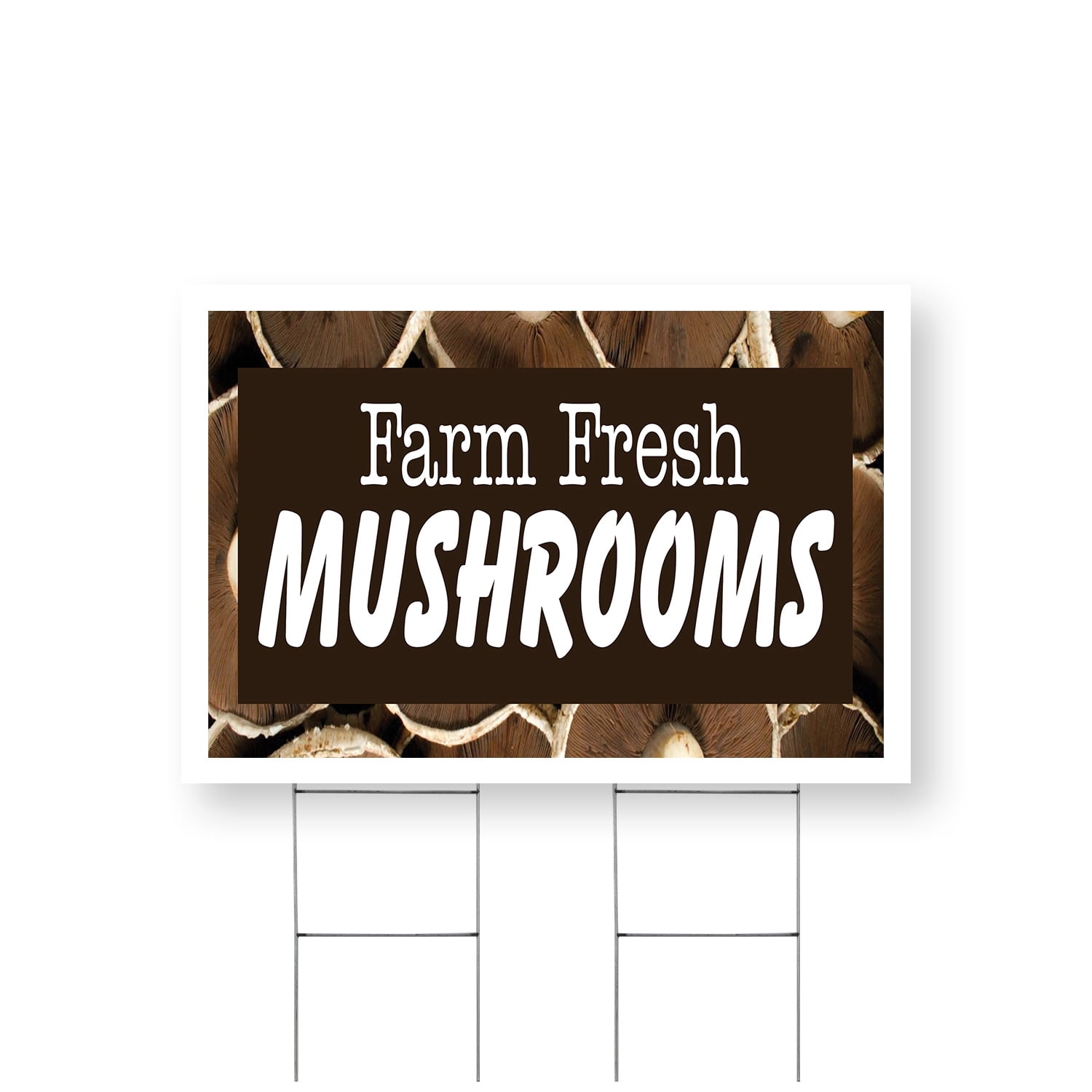 Farm Fresh Mushrooms Yard Sign 24 Inch x 36 Inch Double Sided ...