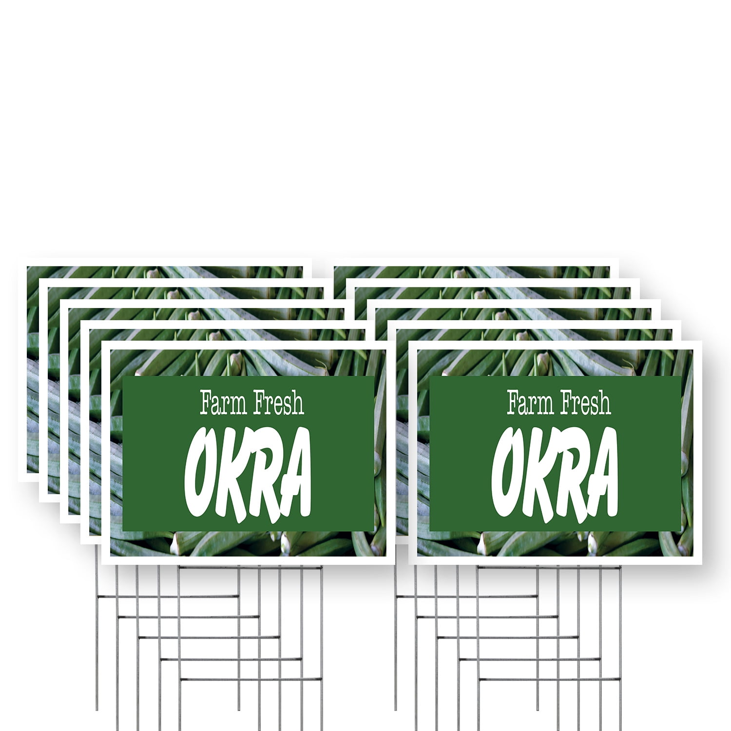 Farm Fresh Okra Yard Sign 10 Pack of 18 Inch x 24 Inch Single Sided ...