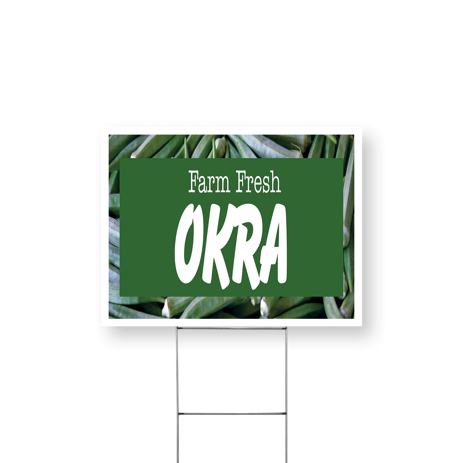 Farm Fresh Okra Yard Sign 18 Inch x 24 Inch Double Sided Weatherproof ...