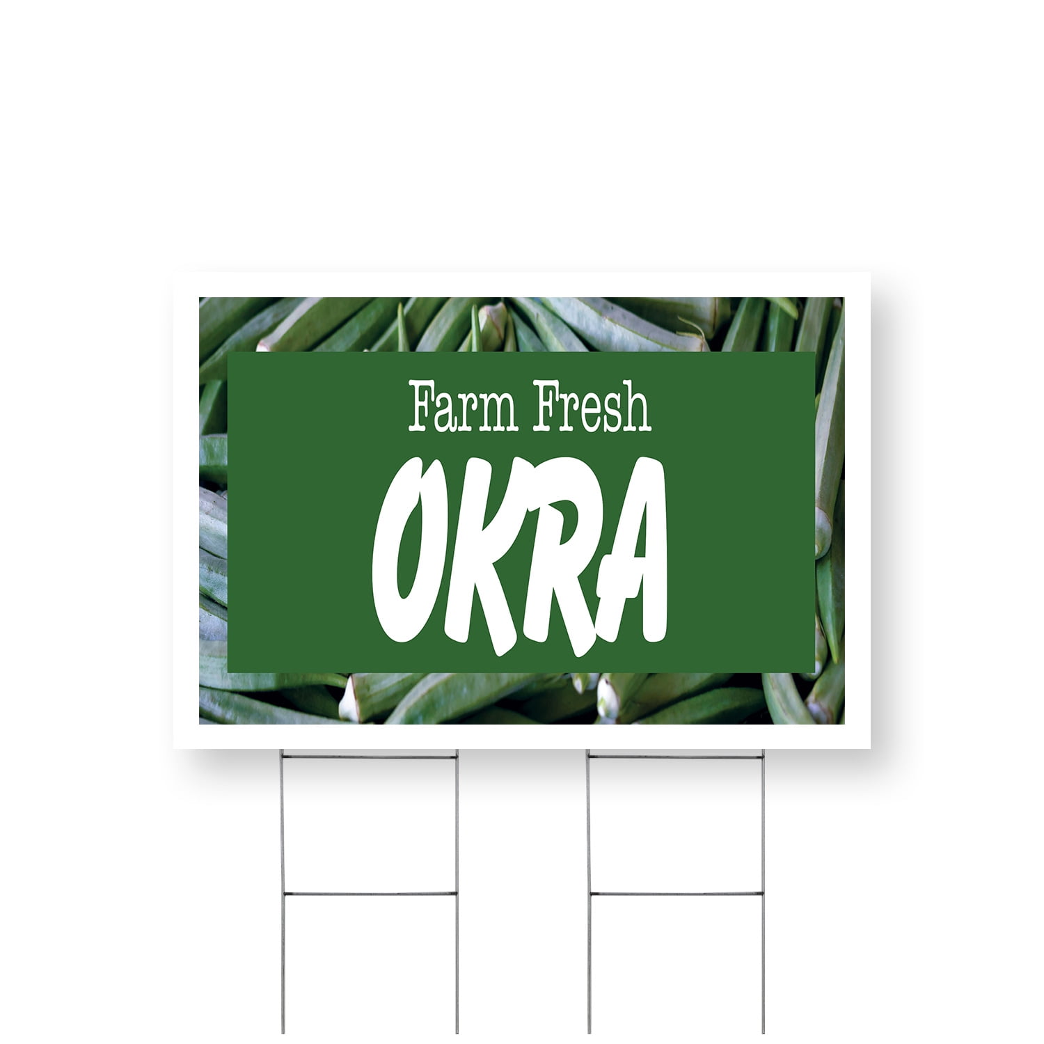 Farm Fresh Okra Yard Sign 24 Inch x 36 Inch Single Sided Weatherproof ...